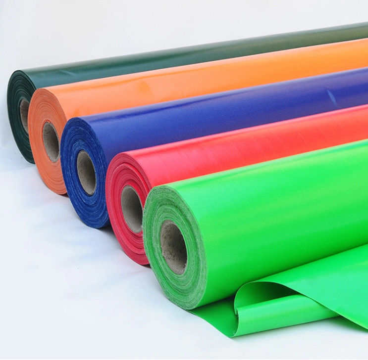 100% Polyester PVC Coated Fabric Plastic PVC Vinyl Tarpaulin Roll For ...