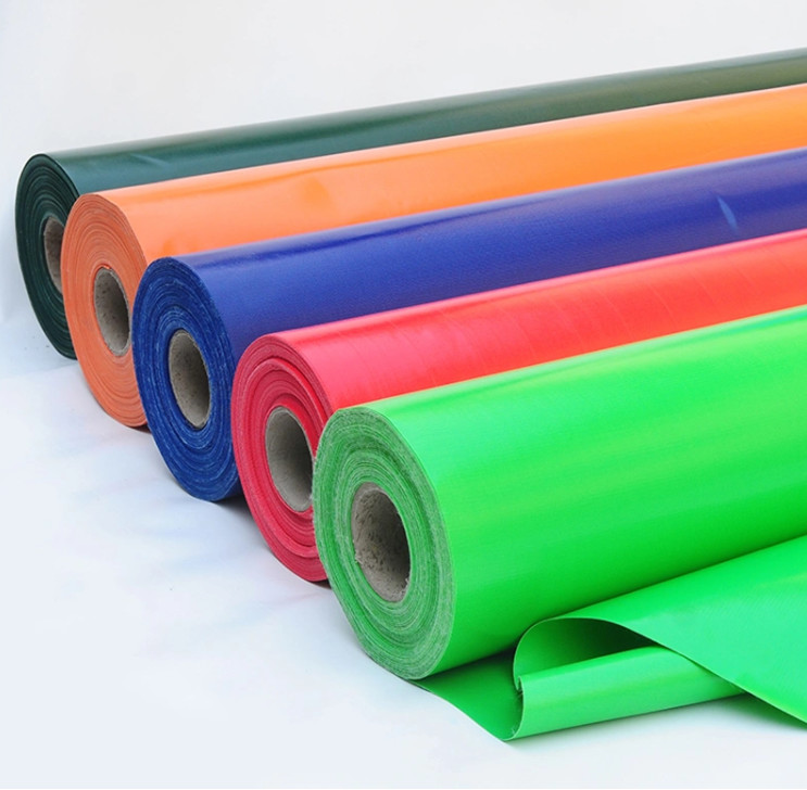 100% Polyester PVC Coated Fabric Plastic PVC Vinyl Tarpaulin Roll For ...